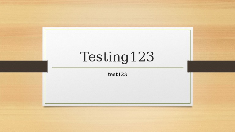 Testing 123 | PDF