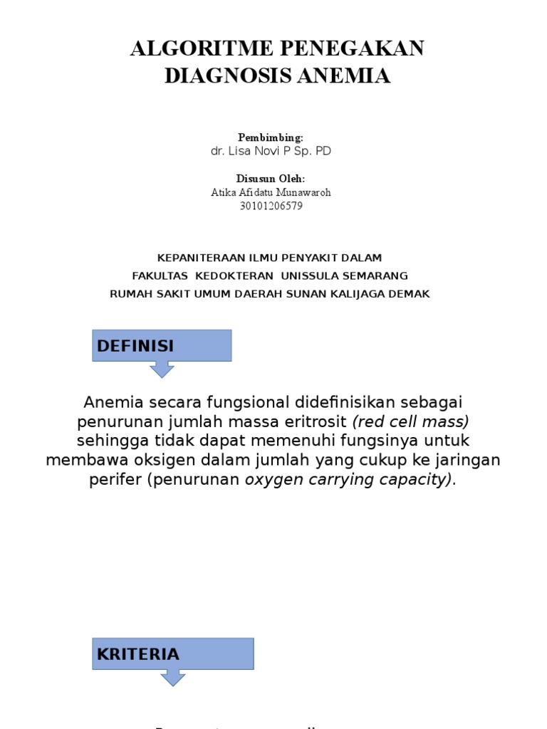 DIAGNOSIS ALGORITMA ANEMIA | PDF