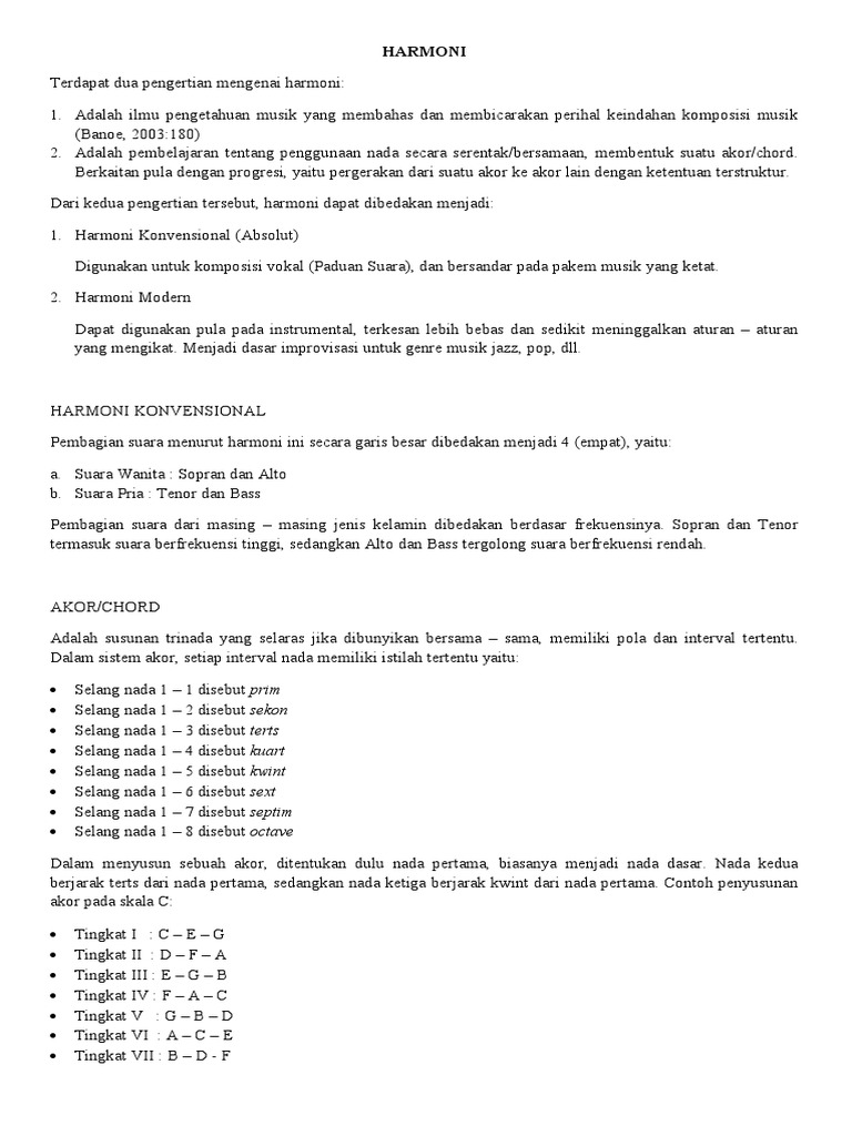 Harmoni Musik | PDF