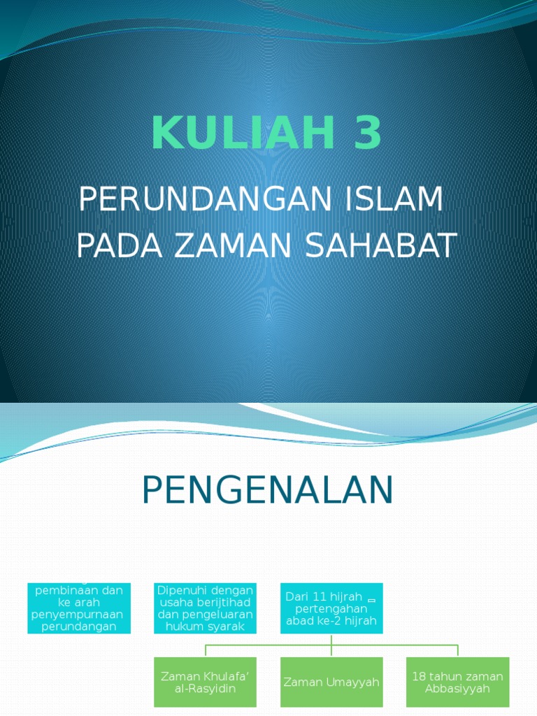 Perundangan Islam Pada Zaman Sahabat (SLIDE PENSYARIATAN HUKUM) | PDF