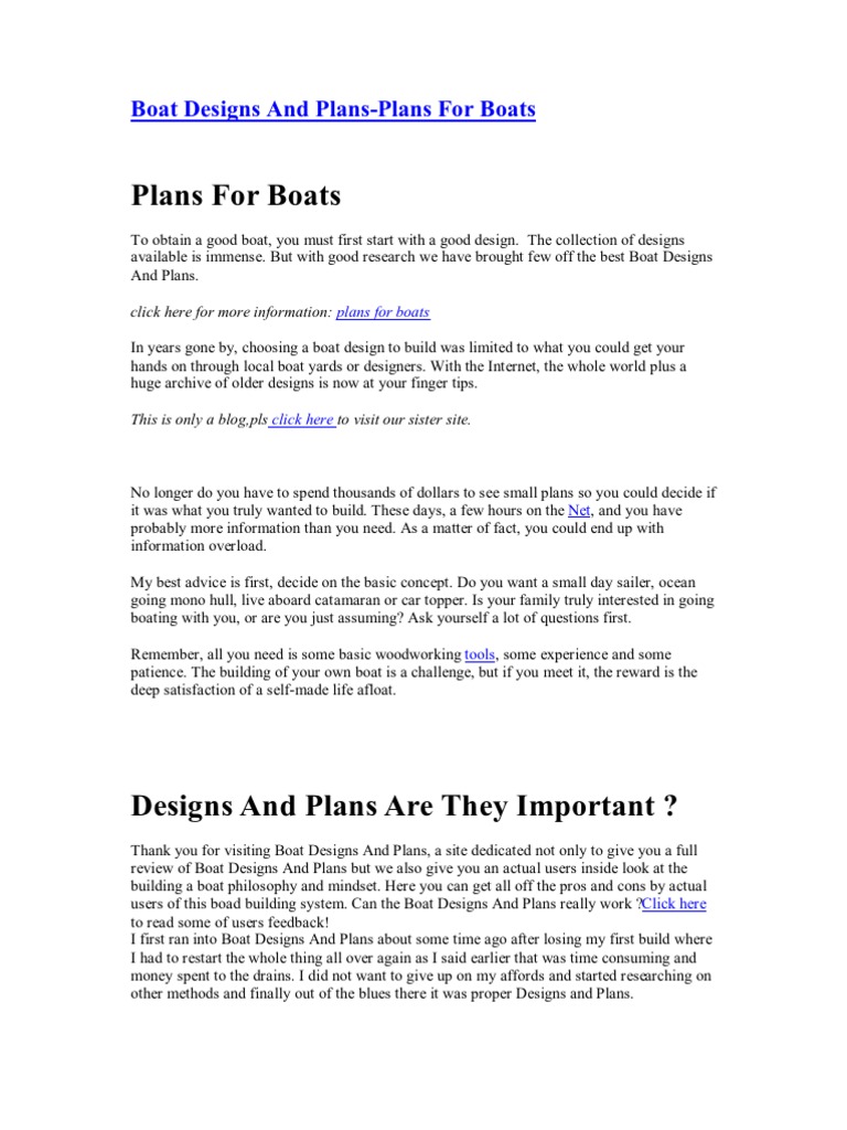 Boat Designs and Plans | PDF | Hull (Watercraft) | Watercraft