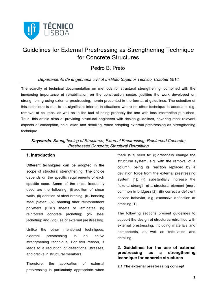 External Prestressing Guidelines for Concrete | PDF | Prestressed ...