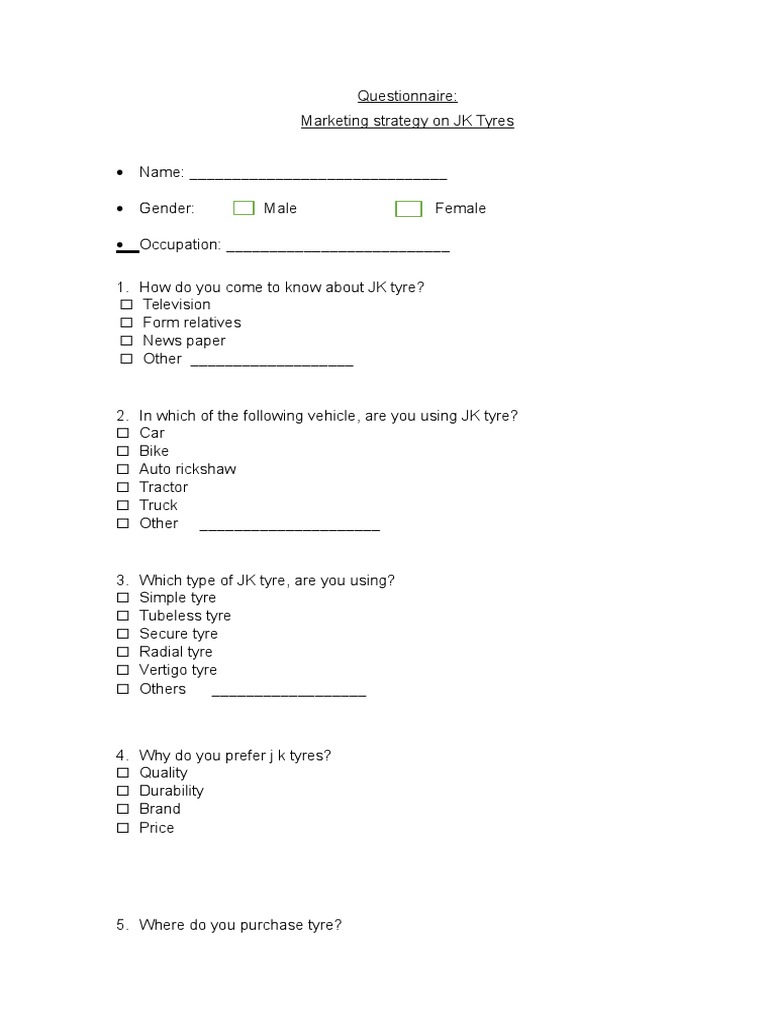 Questionnaire | PDF