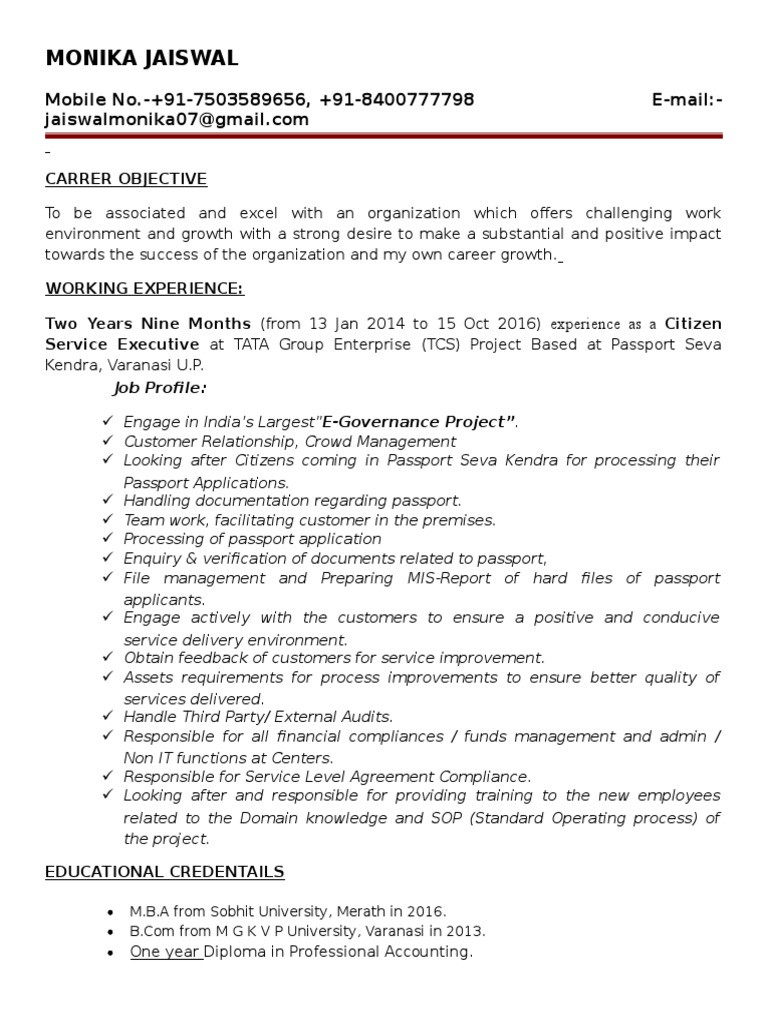 Monika CV | PDF | Business | Business (General)