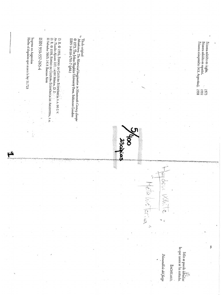 Hayden White - Metahistoria - Prefacio e Introducción PDF | PDF