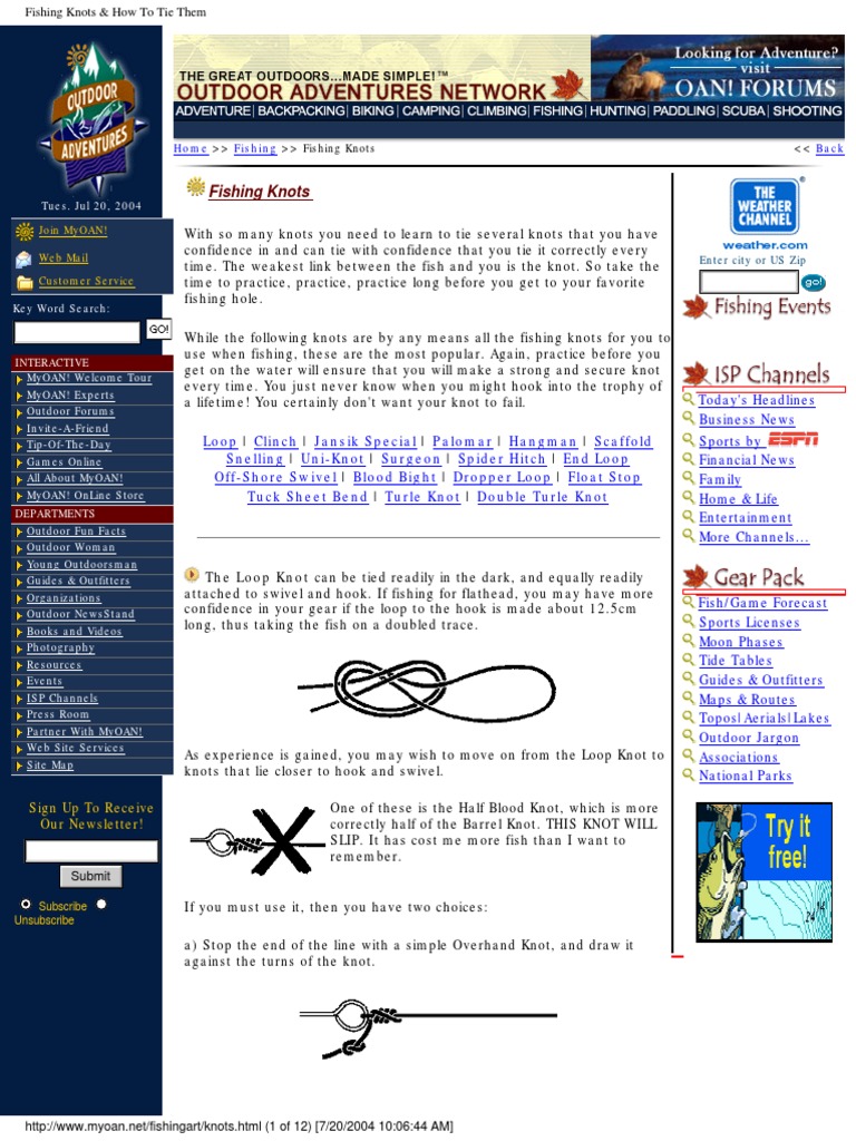Fishing Knots and How To Tie Them 2004 PDF | PDF | Knot | Fishing Tackle