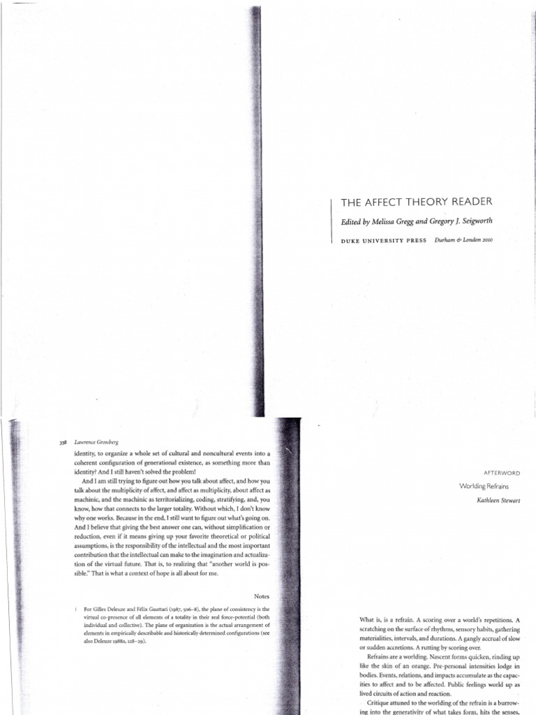 Affect Theory Reader Kathleen Stewart | PDF