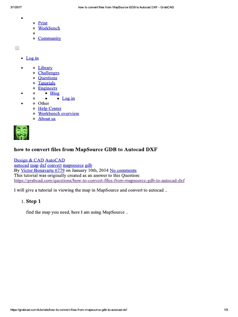 How To Convert Files From MapSource GDB To Autocad DXF - GrabCAD | PDF