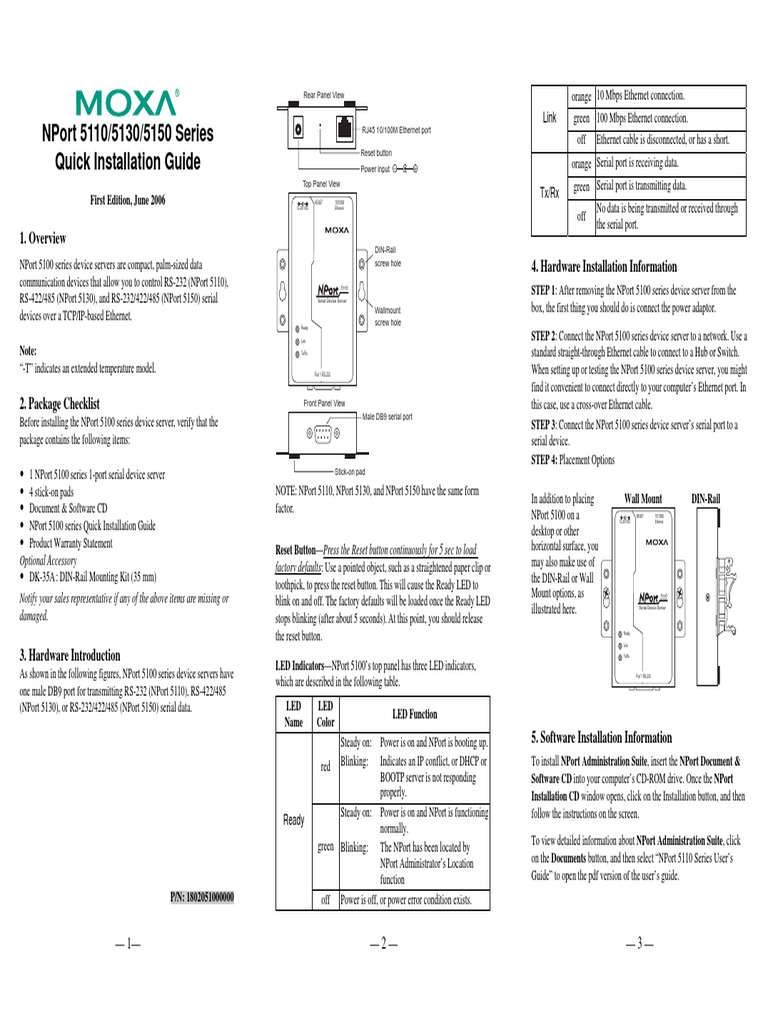 NPort_5100_Series_QIG_v1.pdf | Computer Architecture | Computer Networking