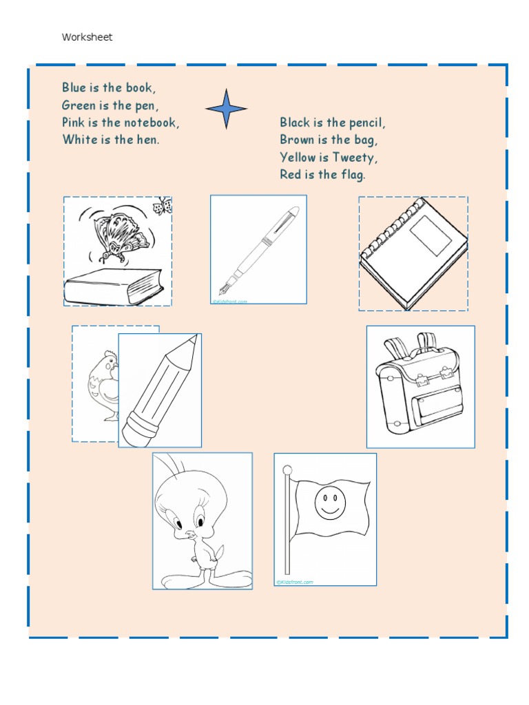 Colours and Objects Poem | PDF