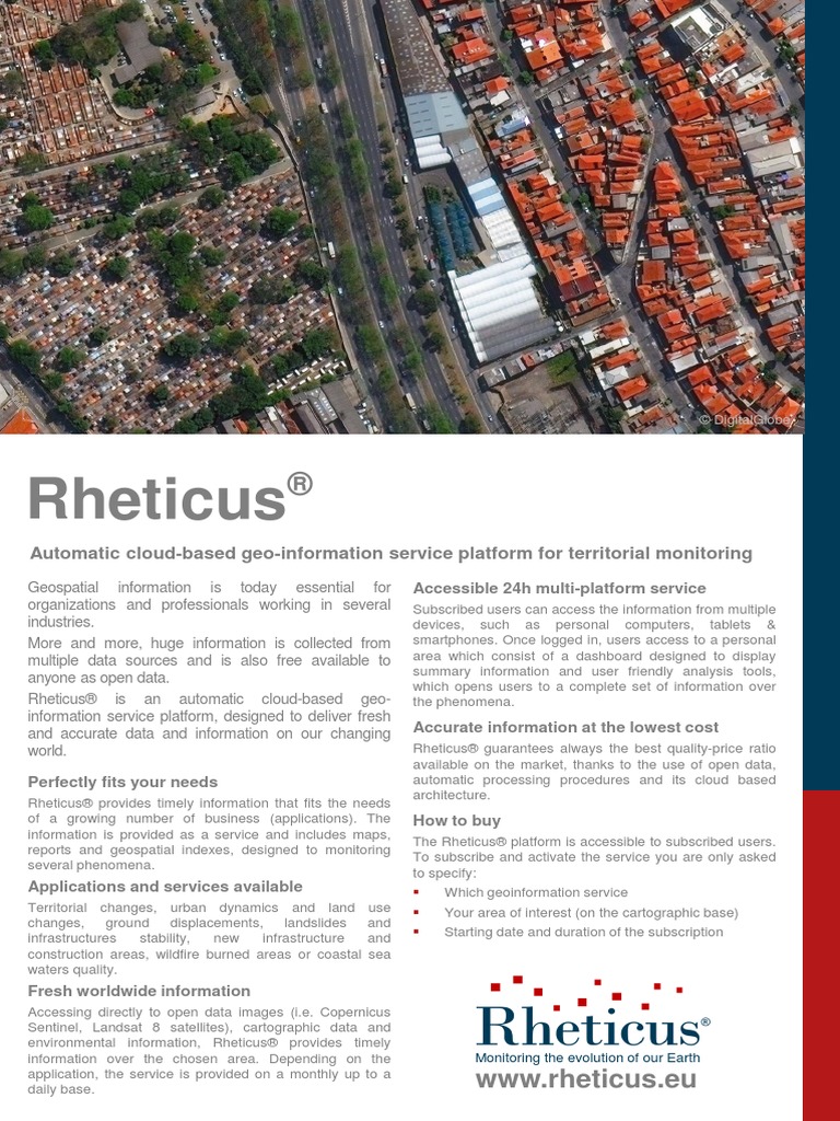 Rheticus Brochure (ENG) | PDF | Cloud Computing | Geographic ...
