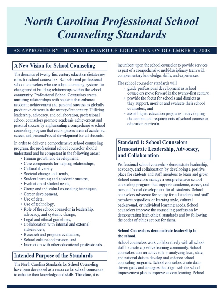 School Counseling Standards | PDF | School Counselor | Collaboration