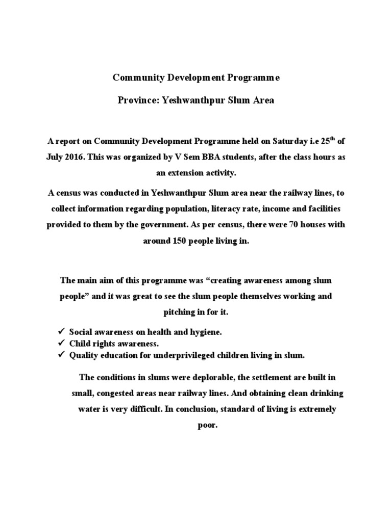 Community Development Programme | PDF