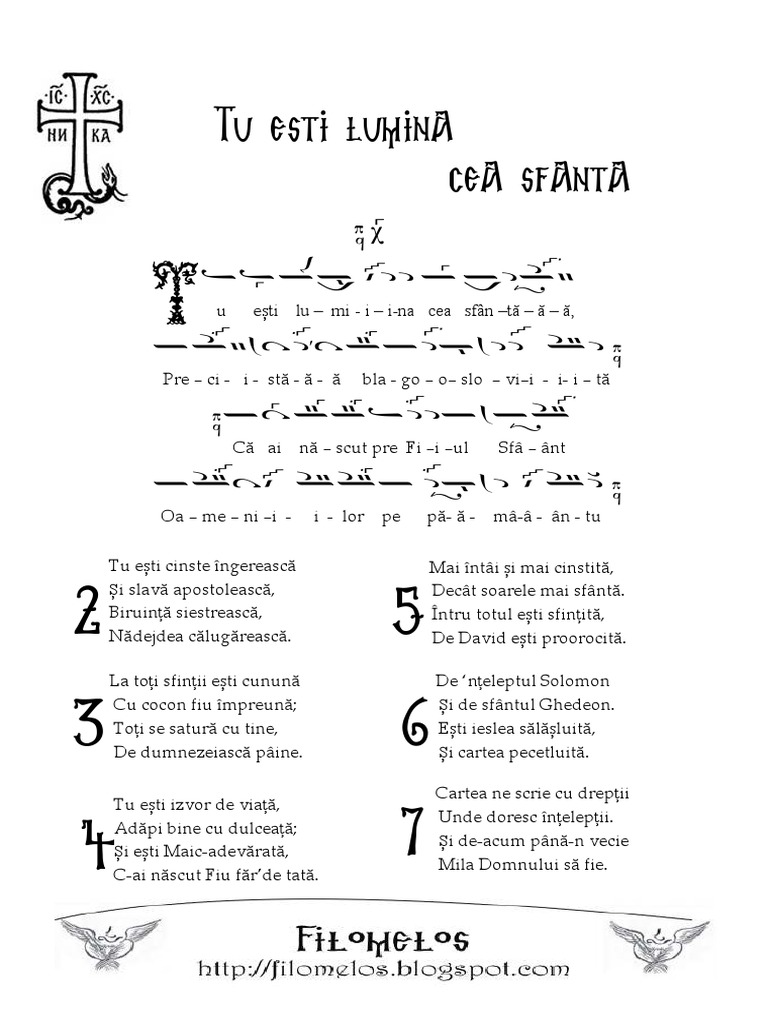 Tu Esti Lumina Cea Sfanta | PDF