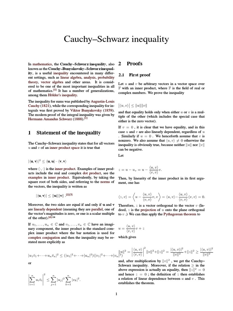 Cauchy–Schwarz Inequality | Vector Space | Abstract Algebra