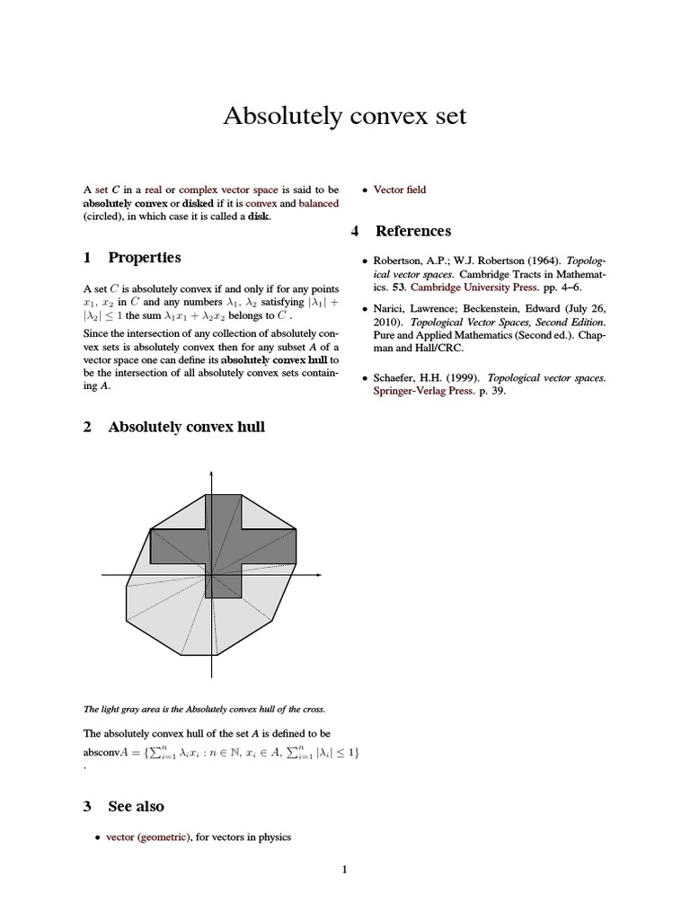 Absolutely Convex Set | PDF | Convex Set | Vector Space