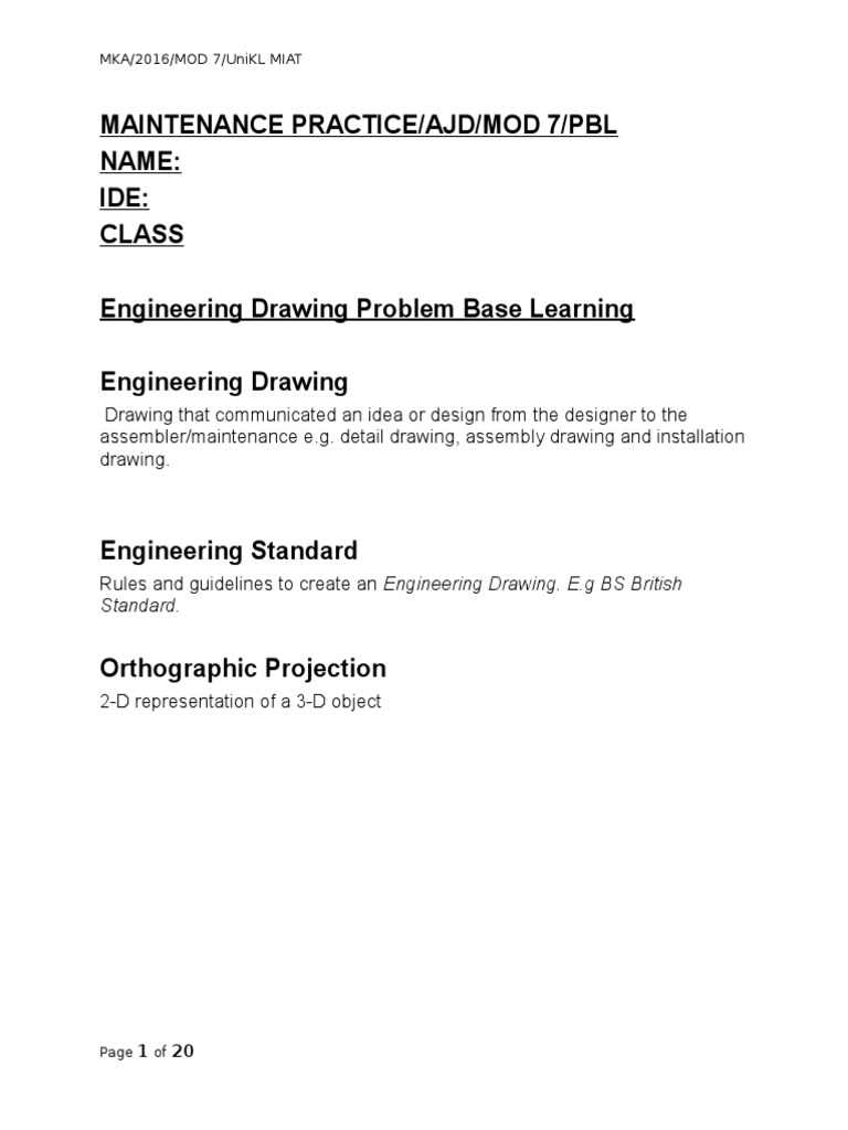 Engineering Drawing PBL | PDF | Drawing | Teaching Mathematics