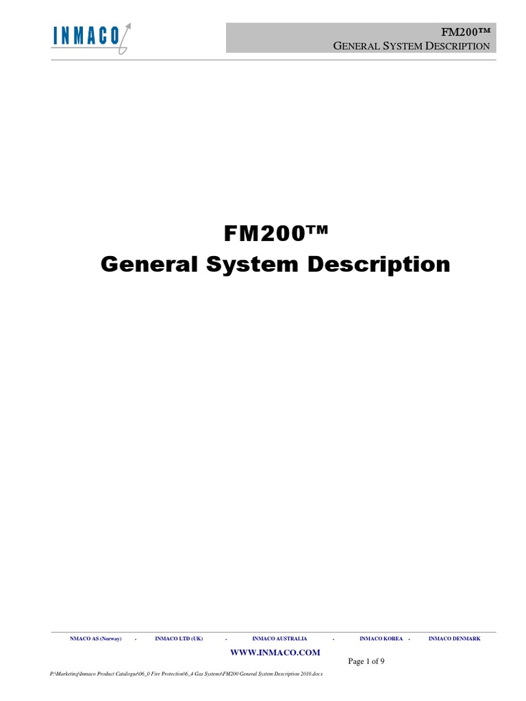 FM200 General System Description | Nozzle | Fluid Dynamics
