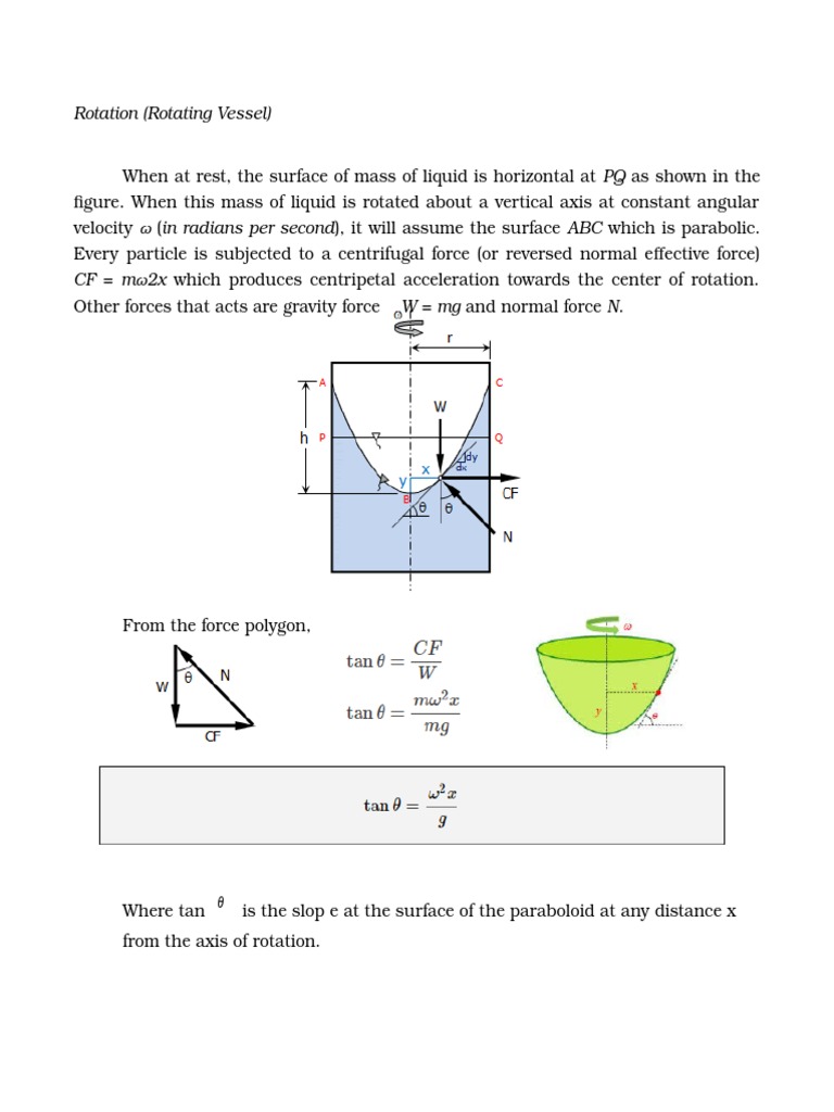 Rotating Vessel Dynamics and Calculations | PDF