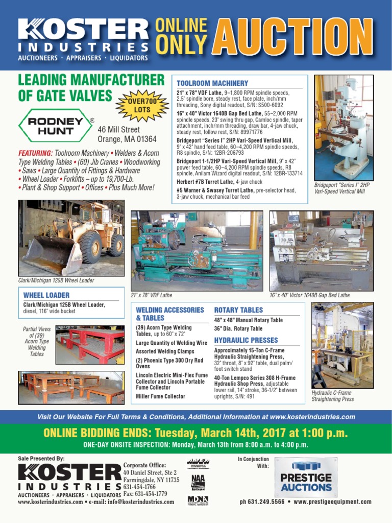 Rodney Hunt Auction | PDF | Welding | Construction