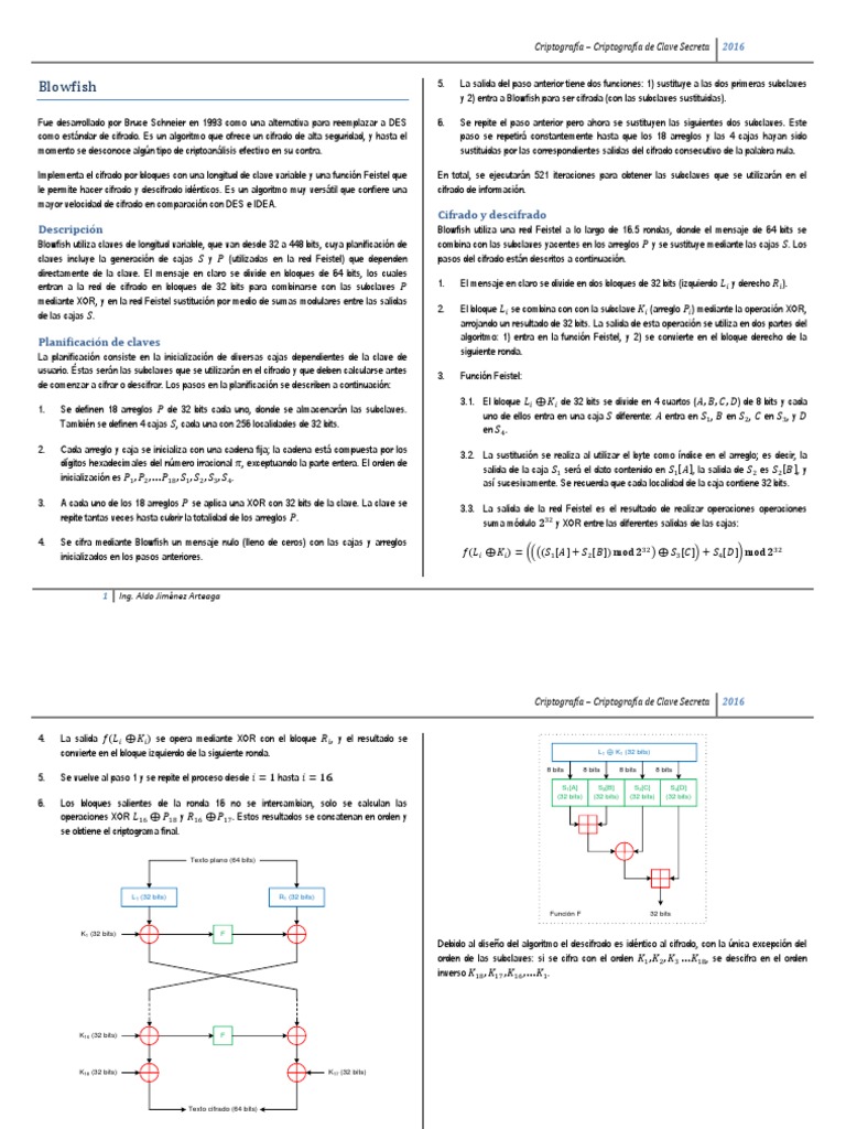 Blowfish | PDF | Criptografía | Clave (criptografía)