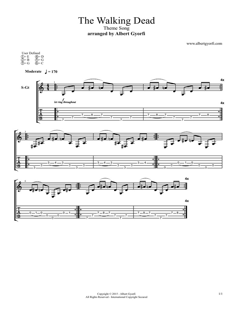 The Walking Dead Theme Song Fingerstyle Guitar | Property Law ...