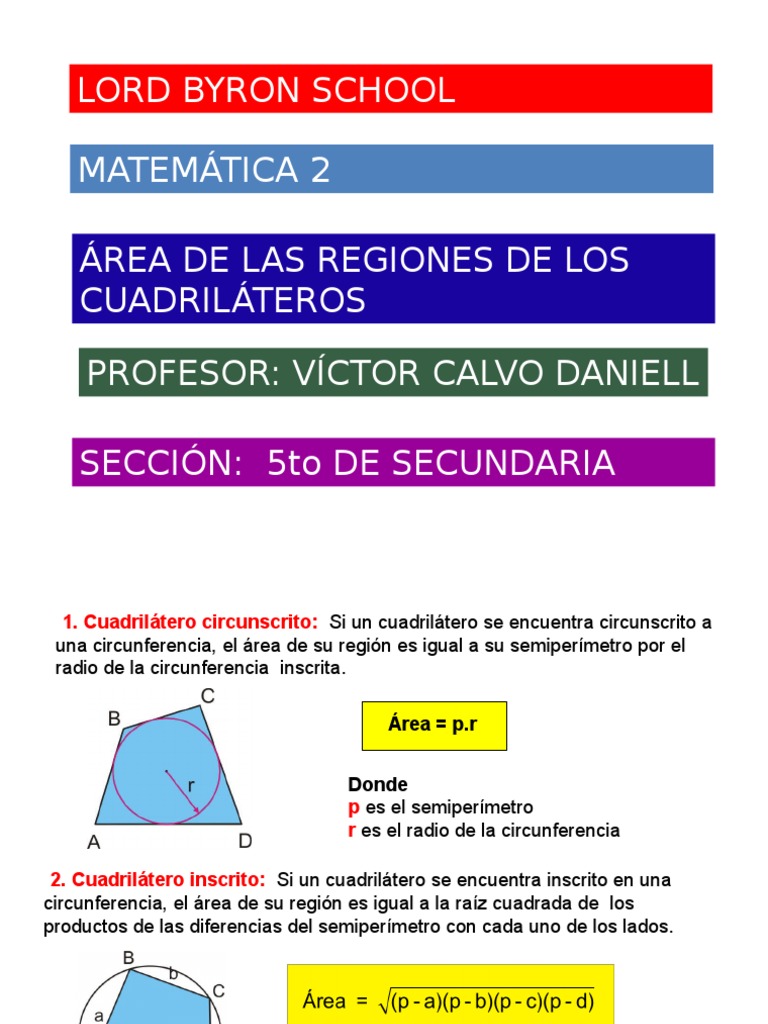 Area de Los Cuadrilateros | PDF | Triángulo | Geometría euclidiana