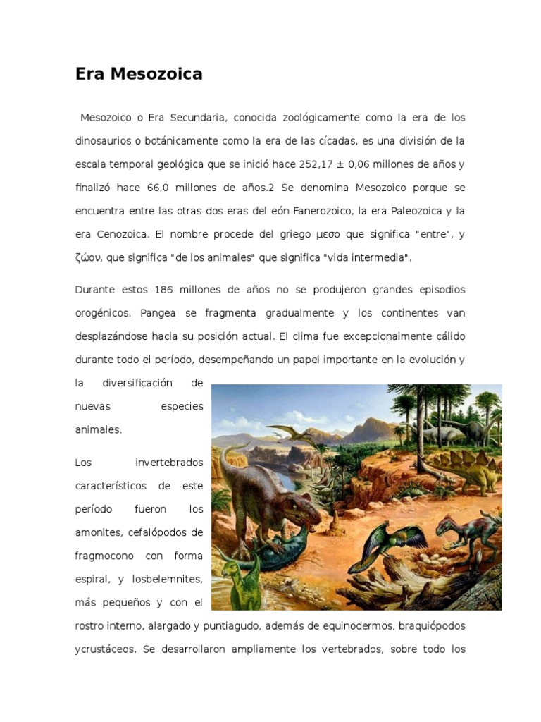 Era Mesozoica | PDF | Organismos | Geología