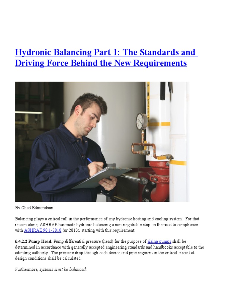 Hydronic Balance | PDF | Pump | Valve