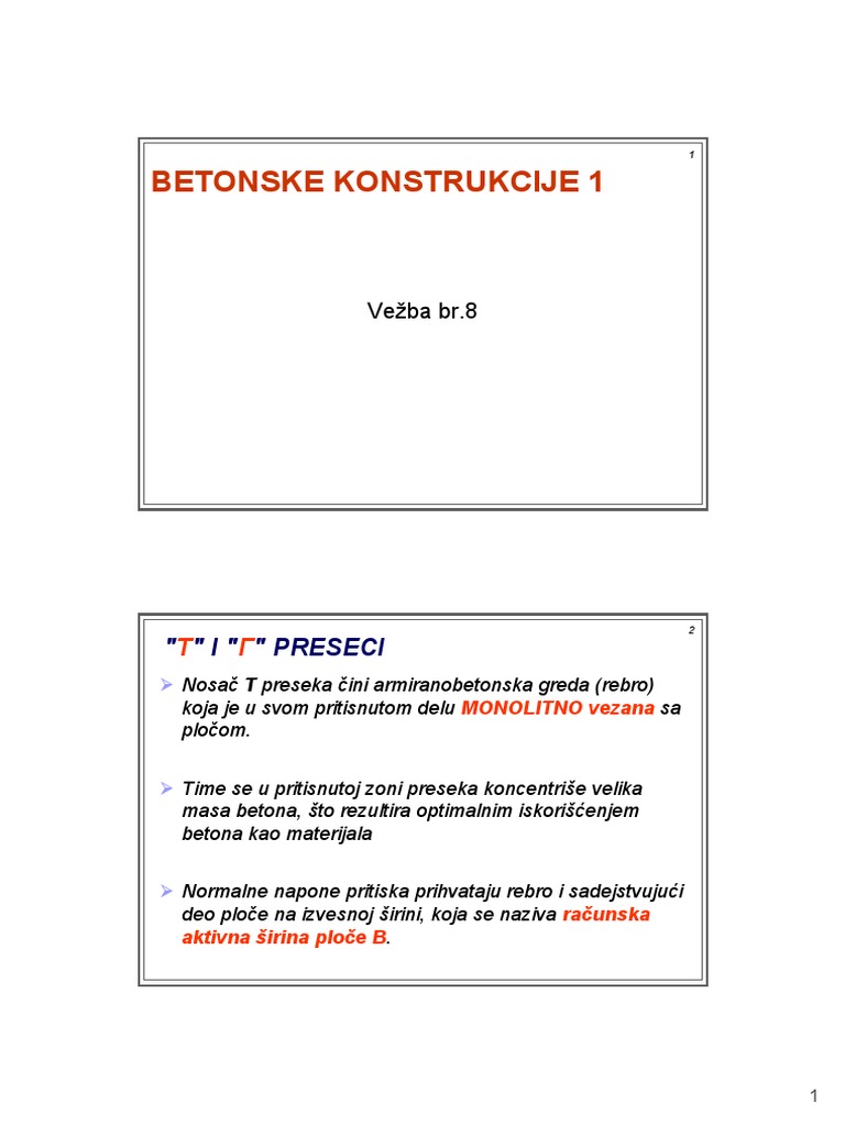 Veliki Ekscentricitet - T Presek | PDF