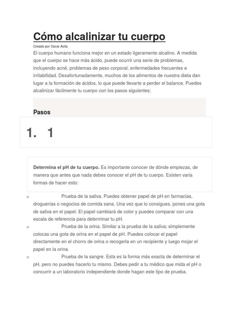 Cómo Alcalinizar Tu Cuerpo | PDF | Alimentos | ensalada