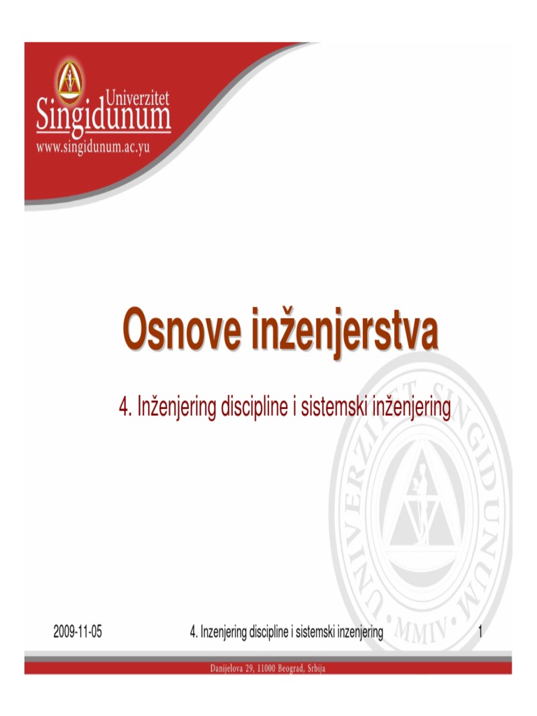 4 - Inzenjering Disciline I Sistemski Inzenjering PDF | PDF