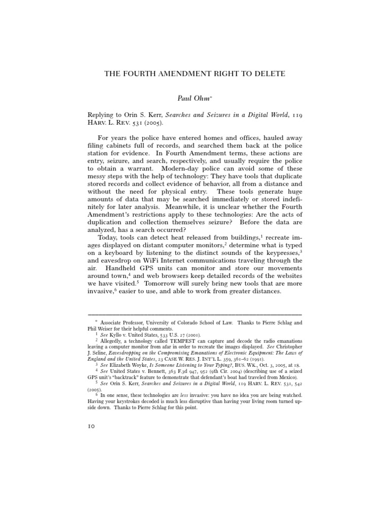 Fourth Amendment and Digital Seizure Rights | PDF | Search And Seizure ...