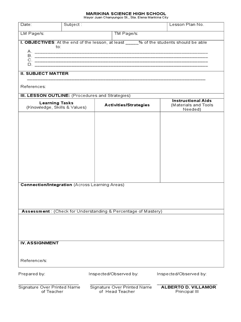 Suggested Lesson Plan 2015-2016 | PDF