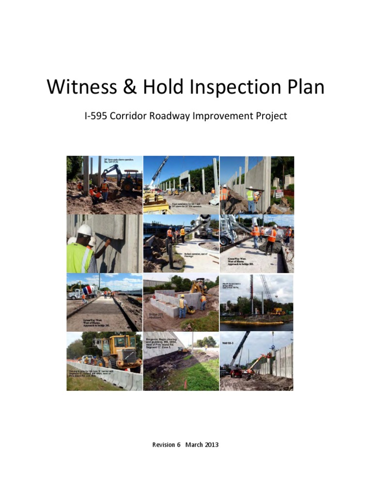 Witness & Hold Point Inspection Plan | PDF | General Contractor ...