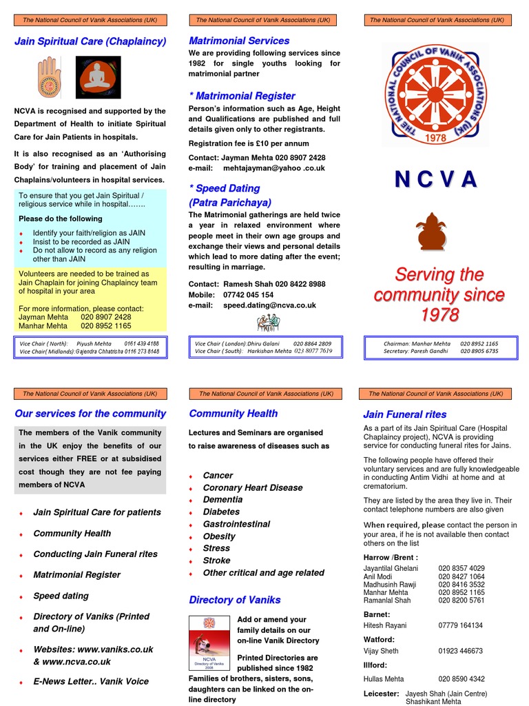 NCVA Services Leaflet | PDF | Chaplain | Health Sciences