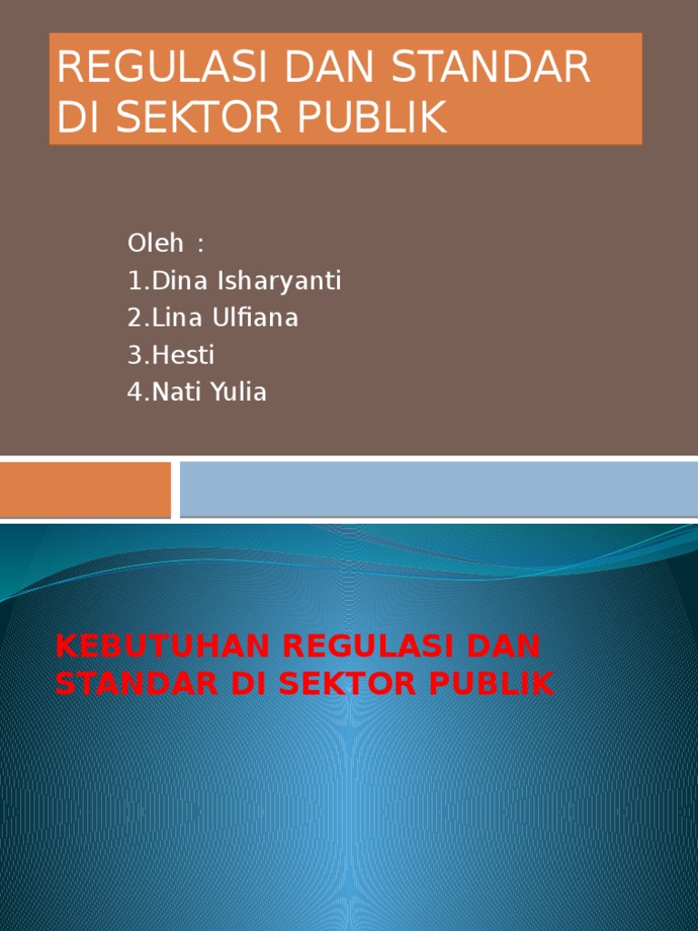 Regulasi Dan Standar Sektor Publik | PDF