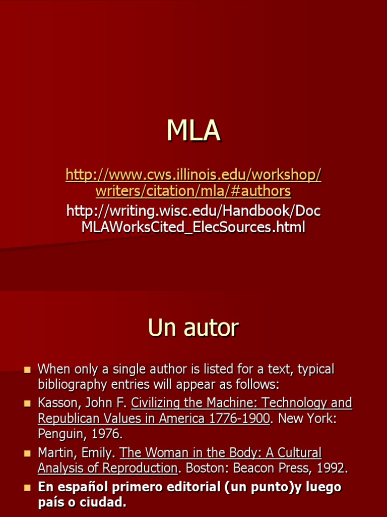 Writers/Citation/Mla/#Authors: Mlaworkscited - Elecsources - HTML | PDF