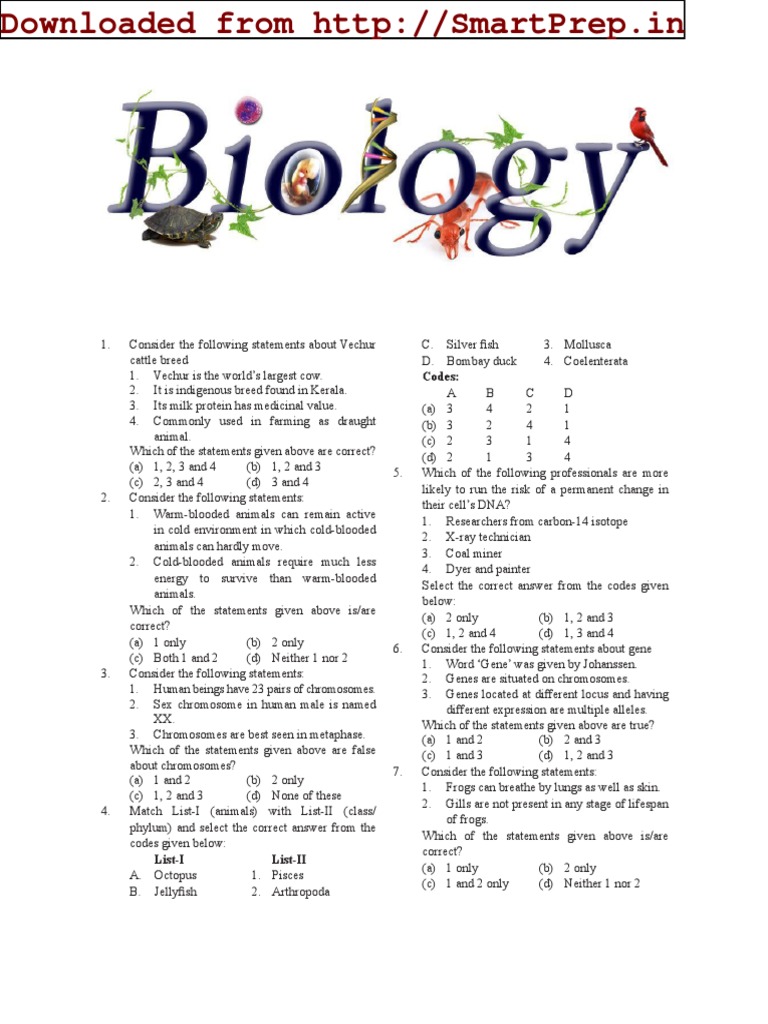 200 Questions On Biology With Explanation | PDF | Influenza | Swine ...