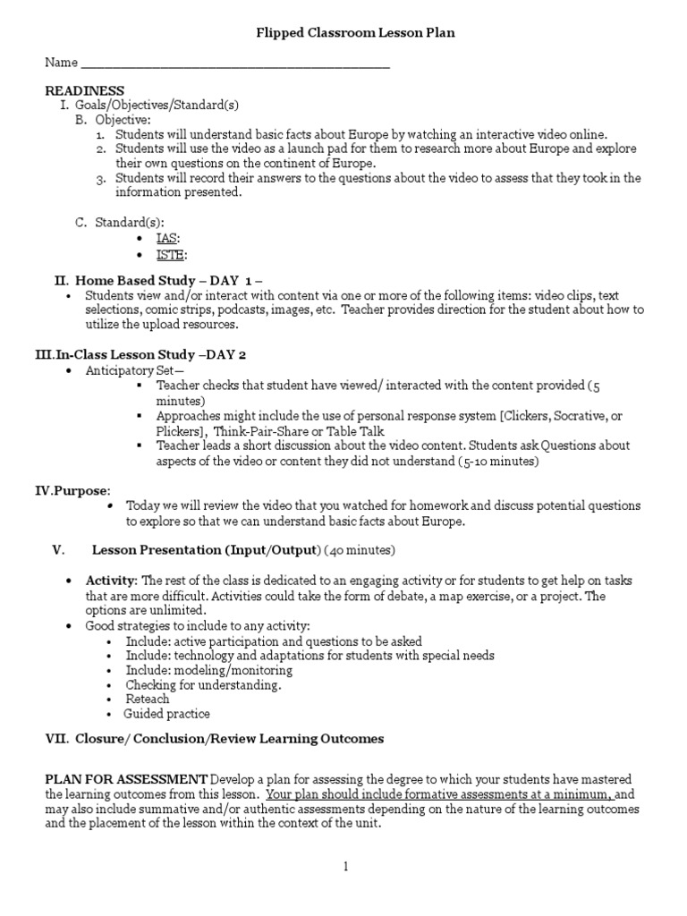 Flipped Classroom Lesson Plan | PDF | Applied Psychology | Epistemology