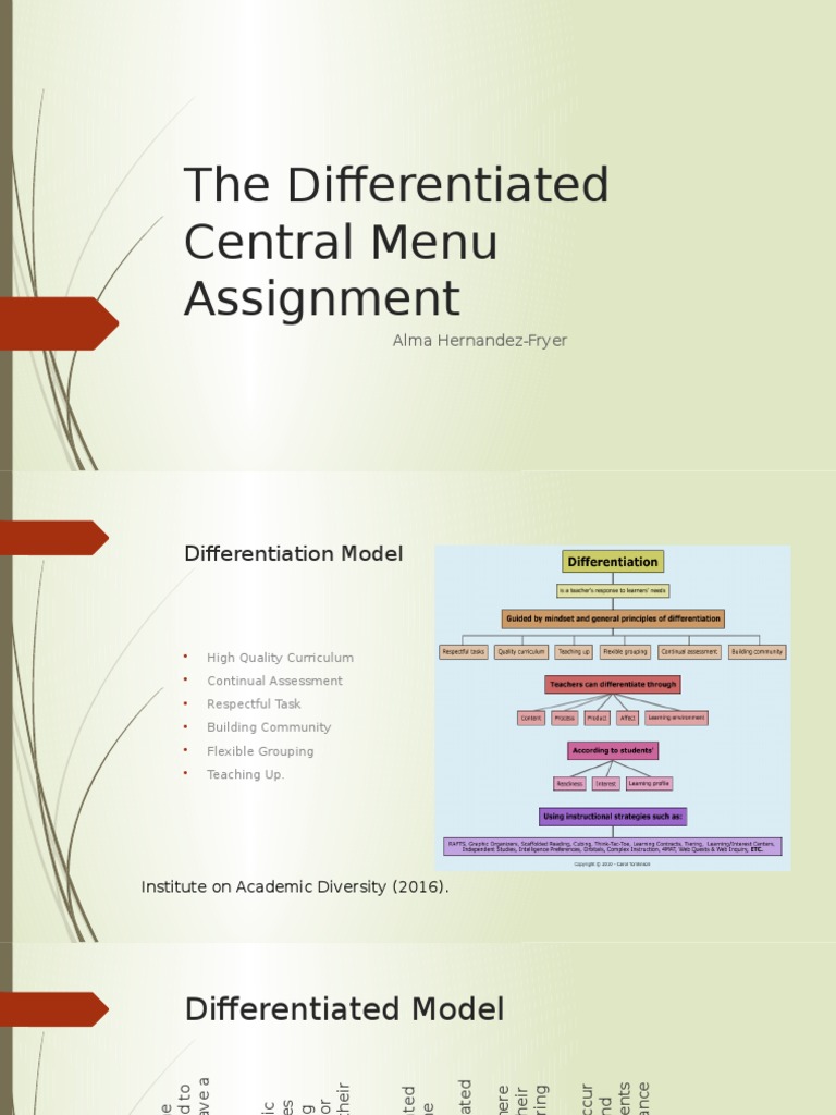 Menu Assignment | Download Free PDF | Differentiated Instruction ...