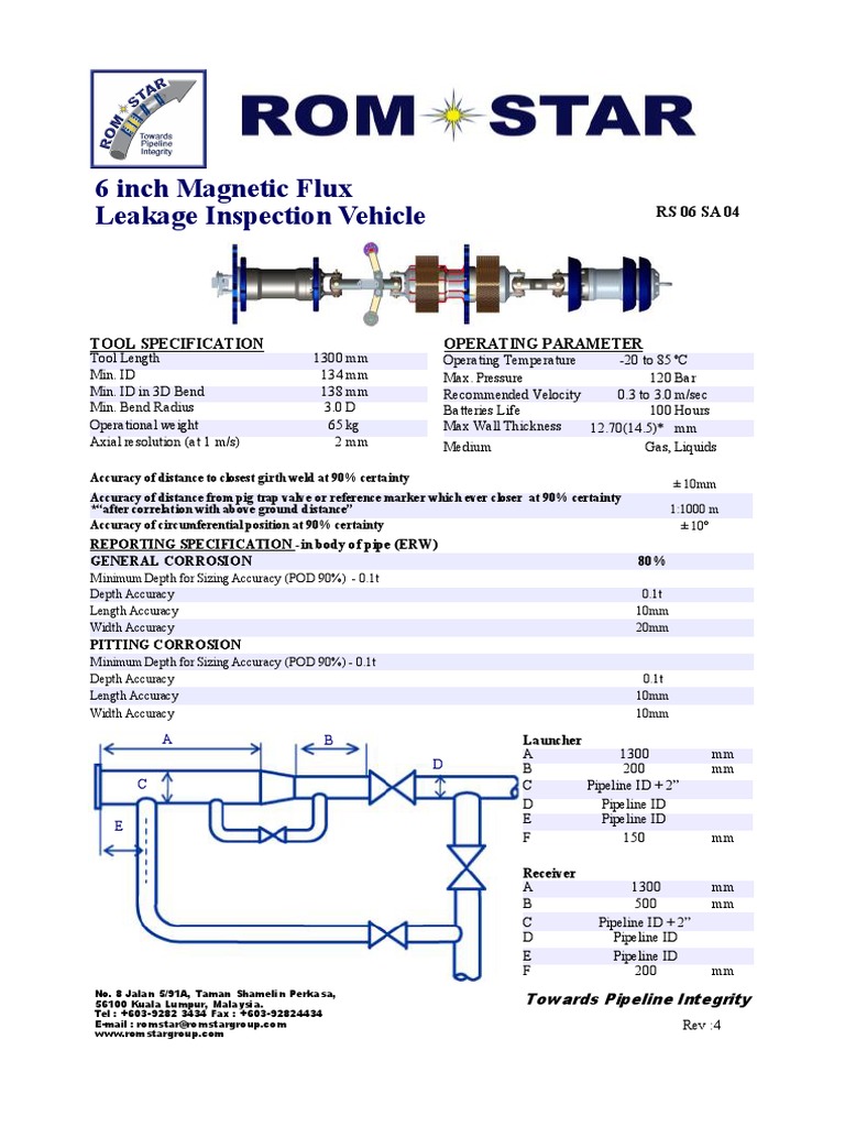 6 MFL Tool Spec Rev 3.5 | PDF | Pipeline Transport | Gases