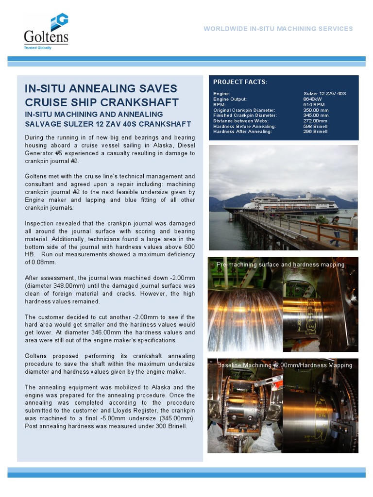 Crankshaft Annealing Sulzer 12ZAV40S | PDF | Machining | Industries