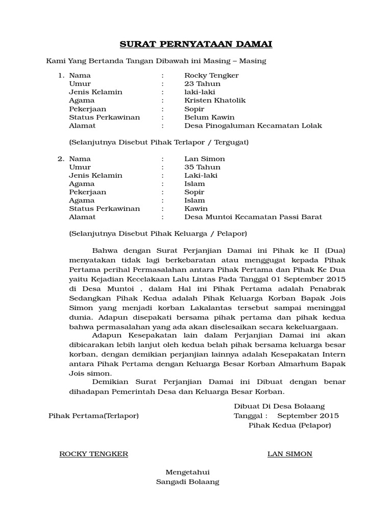 Contoh Surat Pernyataan Ranking - Delinewstv