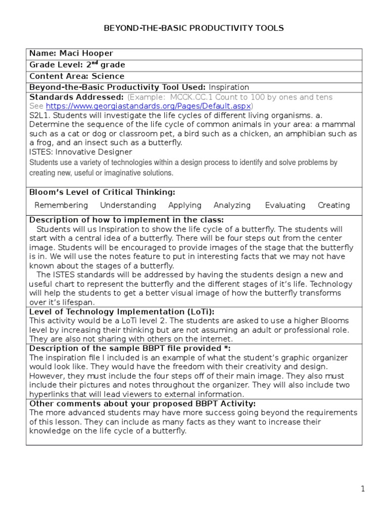 3 BBPT Lesson Idea 2016 1 | PDF | Product Lifecycle | Creativity