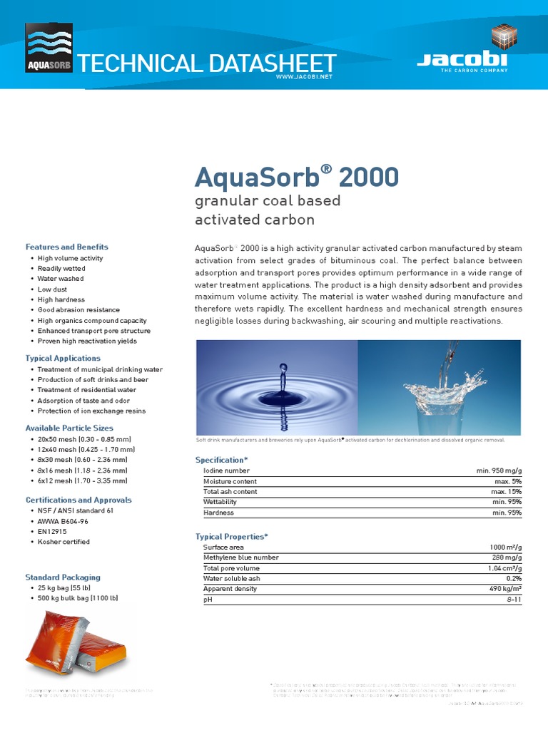 AquaSorb 2000 Activated Carbon | PDF | Chemistry | Physical Sciences