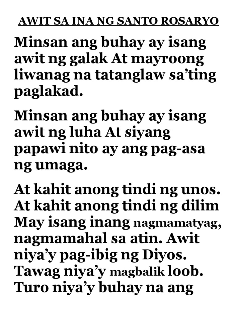 AWIT SA INA NG SANTO ROSARYO.doc