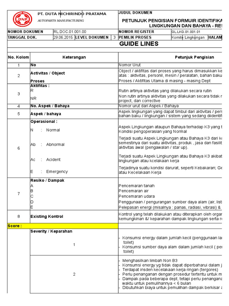 Petunjuk Pengisian Form IADL | PDF