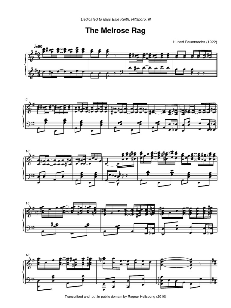 The Melrose Rag: Dedicated To Miss Elfie Keith, Hillsboro, Ill | PDF
