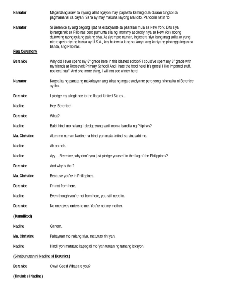 Pagmamahal Sa Bayan Skit Part 1 | PDF